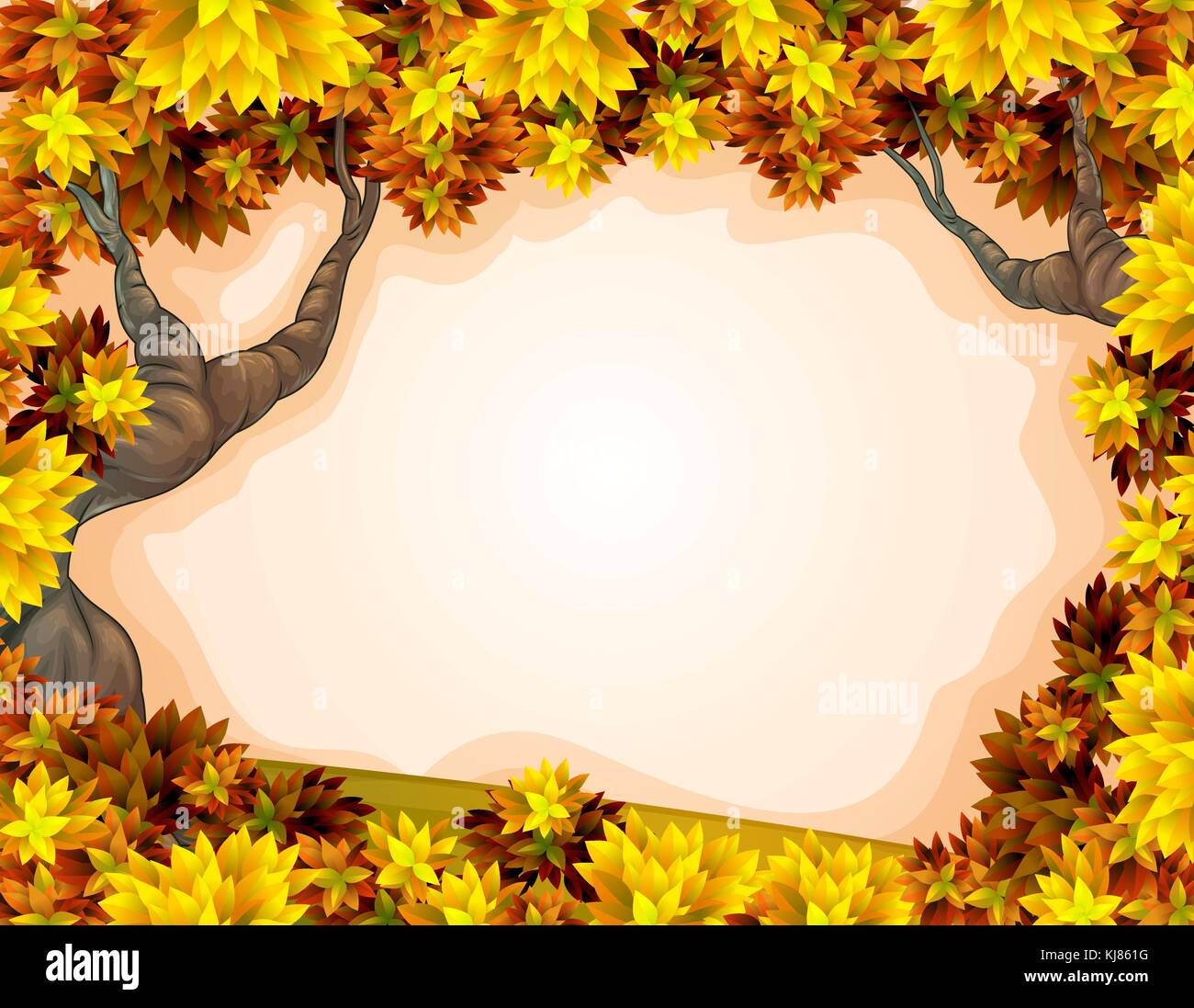 Illustration of an empty space with the big trees Stock Vector Image ...