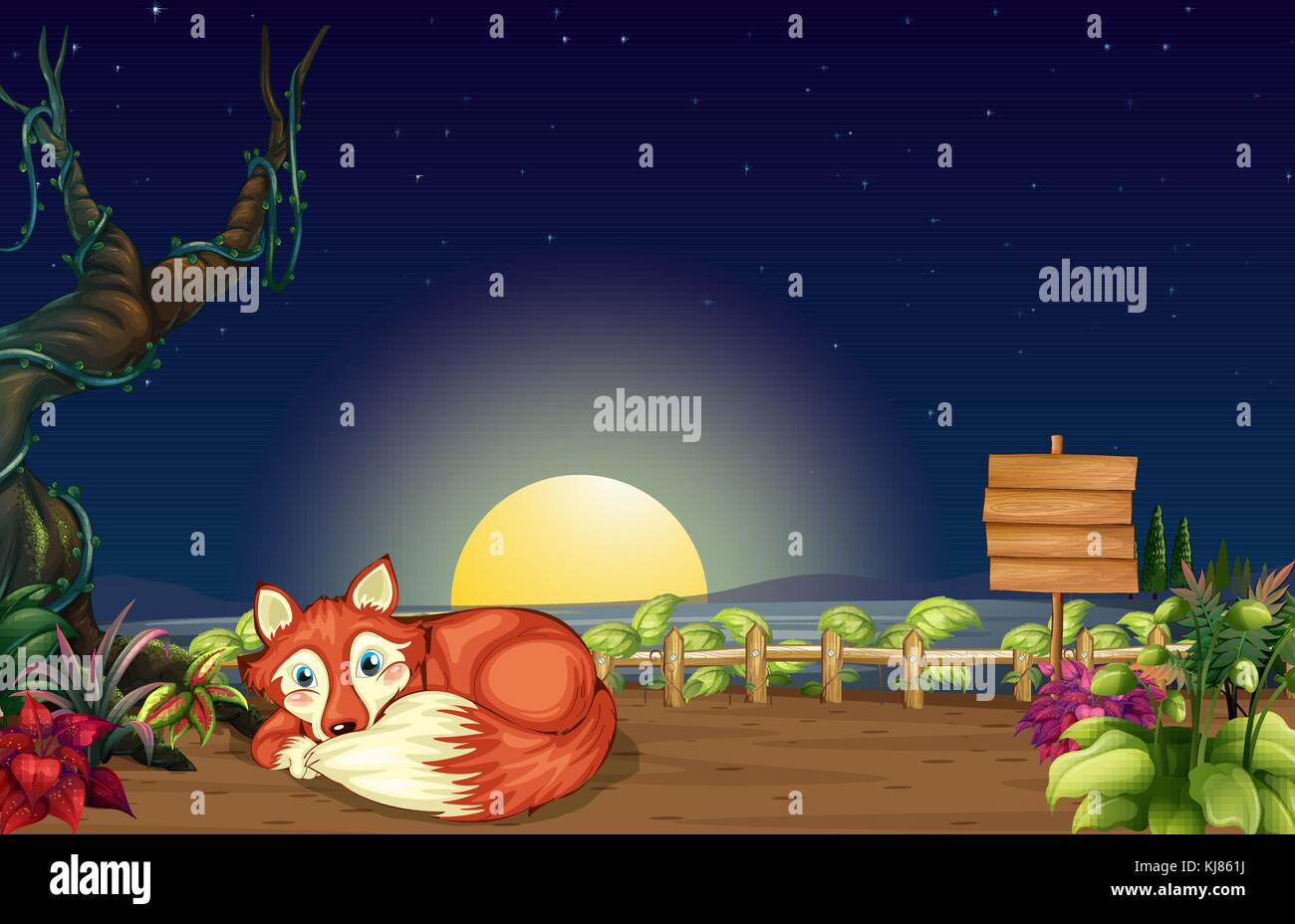 Fox habitat image Stock Vector Images - Alamy