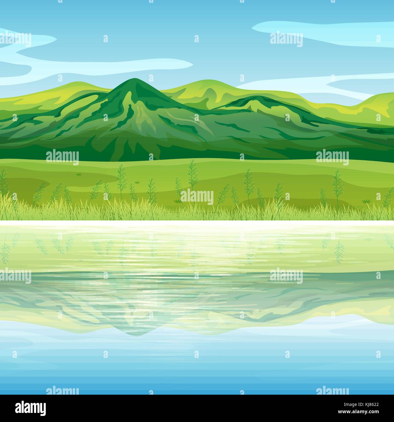 Alpine lake art Stock Vector Images - Alamy