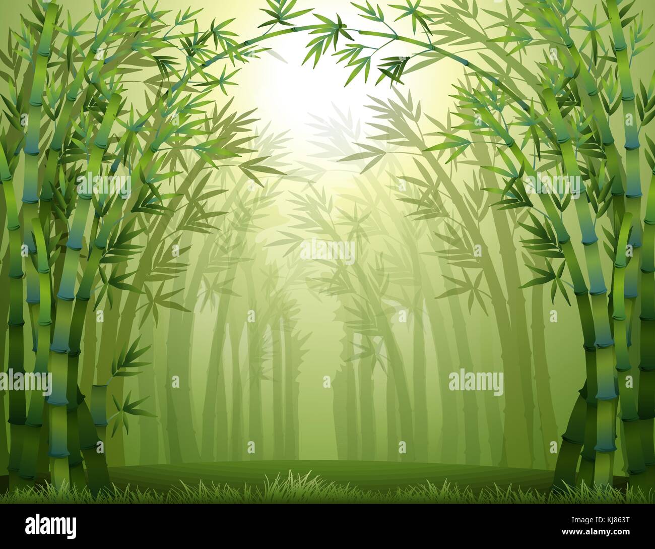 Illustration of the bamboo trees inside the forest Stock Vector Image ...