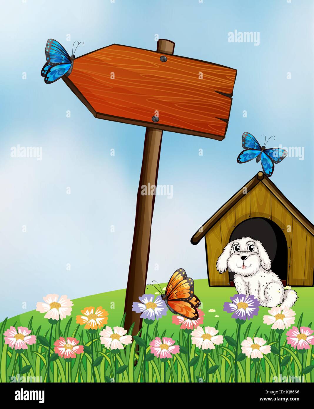 Illustration of an arrow board with butterflies Stock Vector Image ...