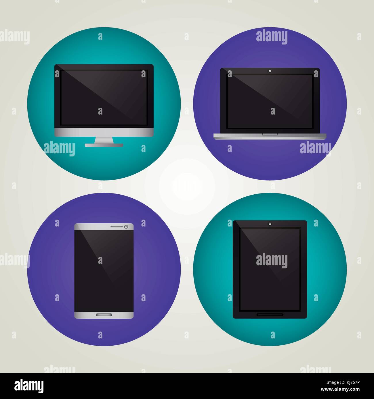 Technology devices realistic icons Stock Vector Image & Art - Alamy