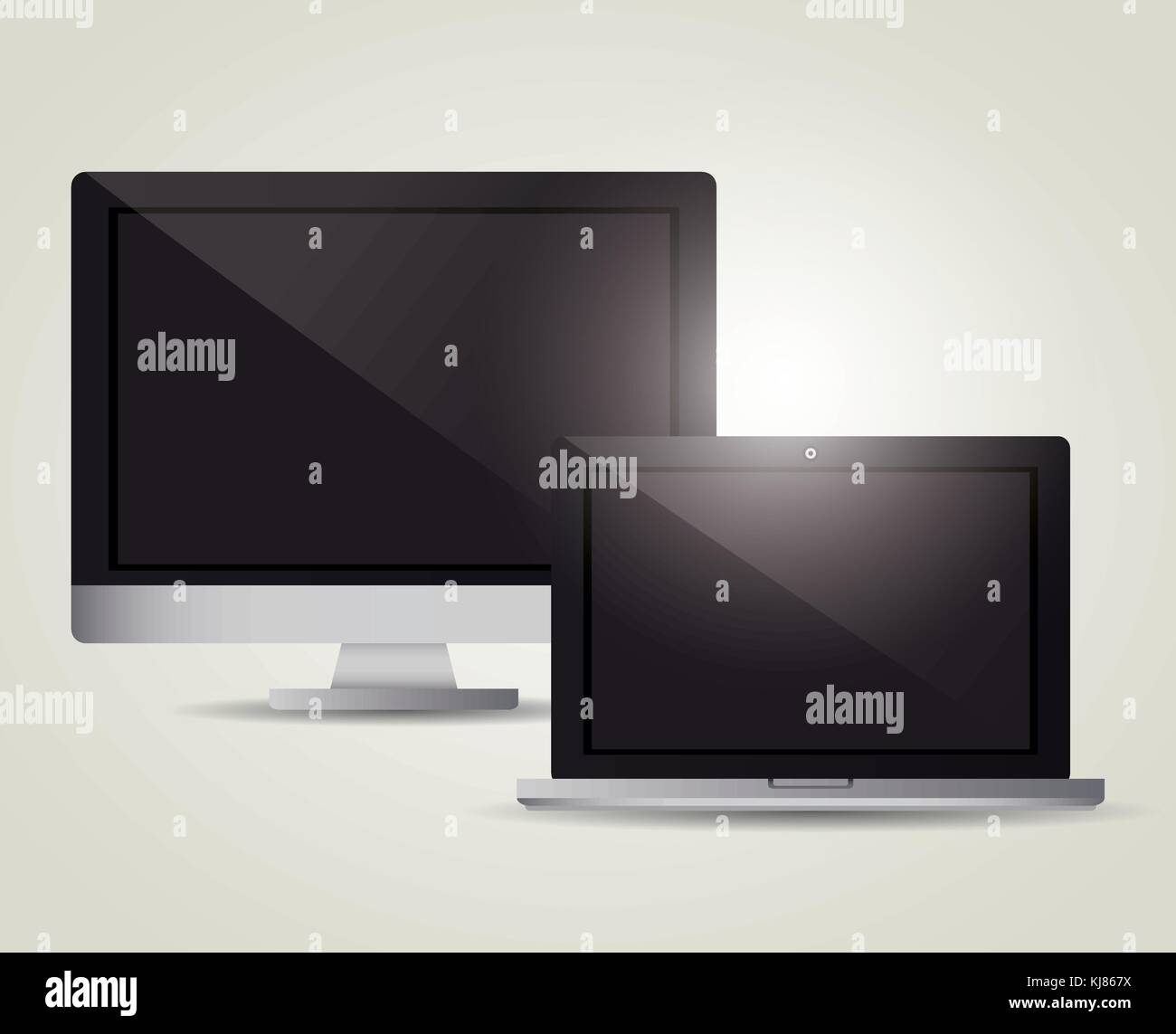 Laptop and tv Stock Vector Image & Art - Alamy