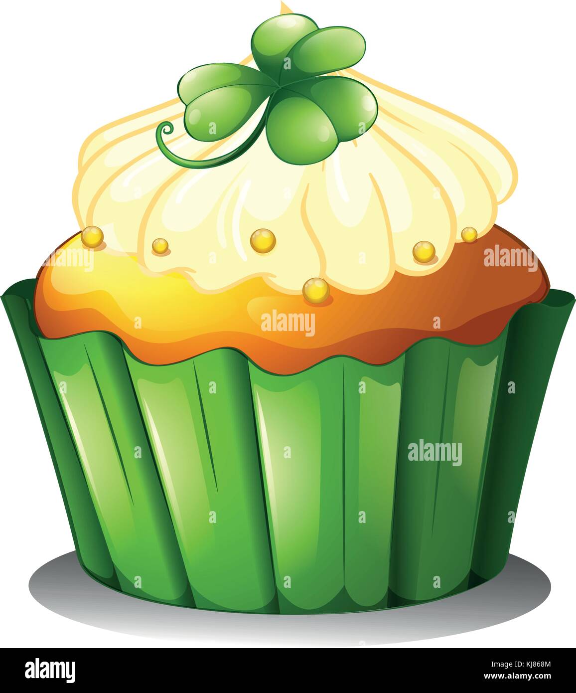 Illustration of a delicious cupcake for St. Patrick's day on a white ...