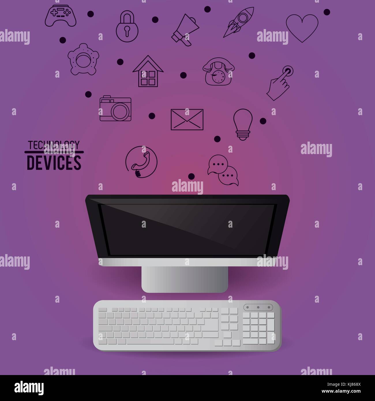 Computer with keyboard Stock Vector Image & Art - Alamy