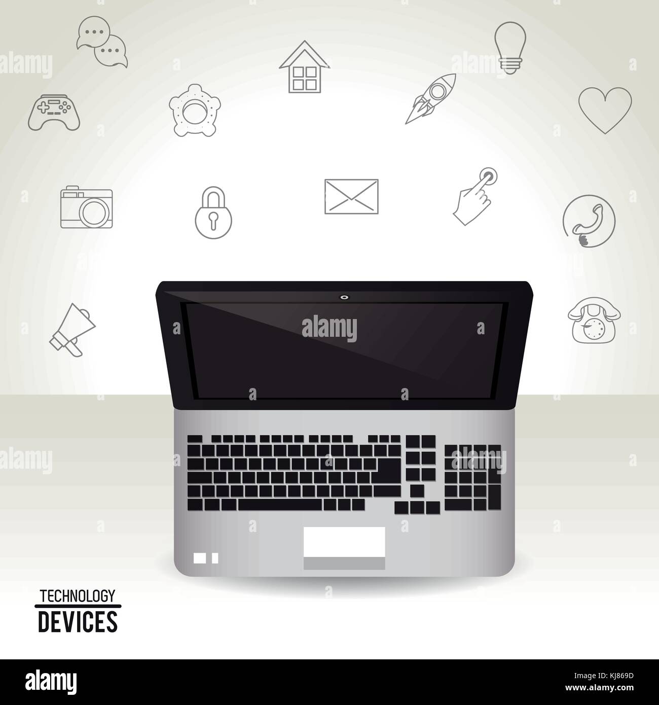 Laptop and media technology Stock Vector Image & Art - Alamy