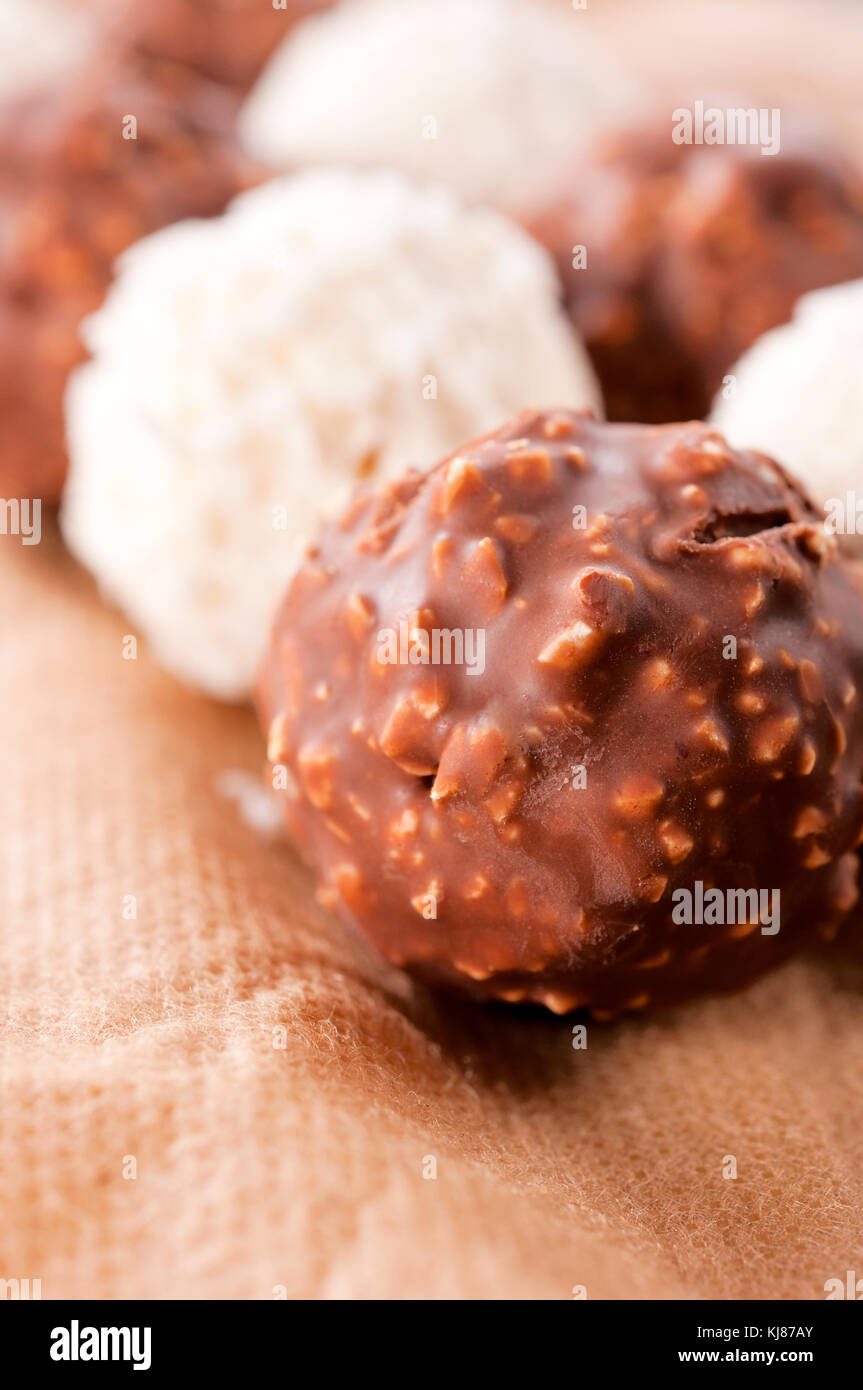 Sweet chocolate and hazelnut praline Stock Photo - Alamy