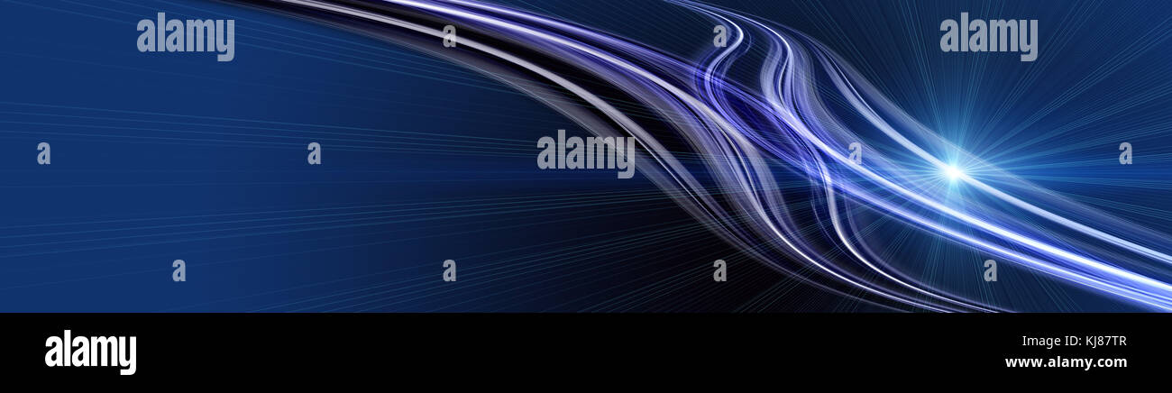 Futuristic technology wave panorama background design with lights Stock ...