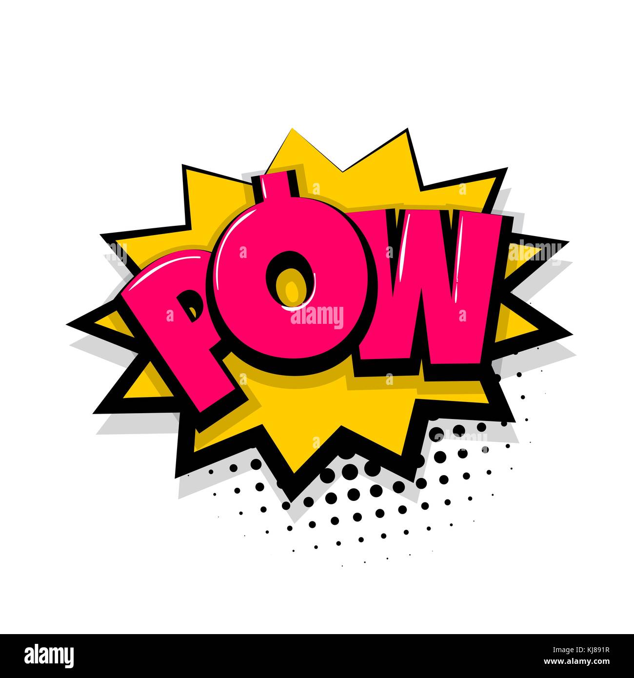 Pow comic text white background Stock Vector Image & Art - Alamy