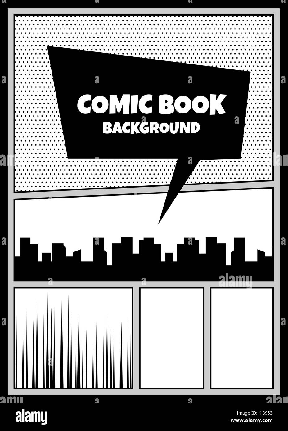 Comic book pop art monochrome mock up Stock Vector Image & Art - Alamy