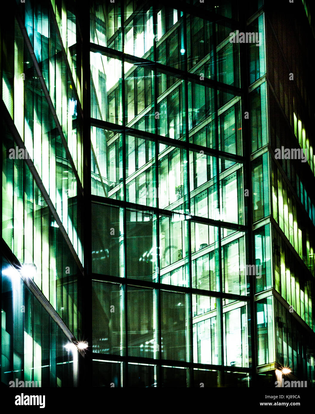 An abstract of illuminated London office windows at night. November ...
