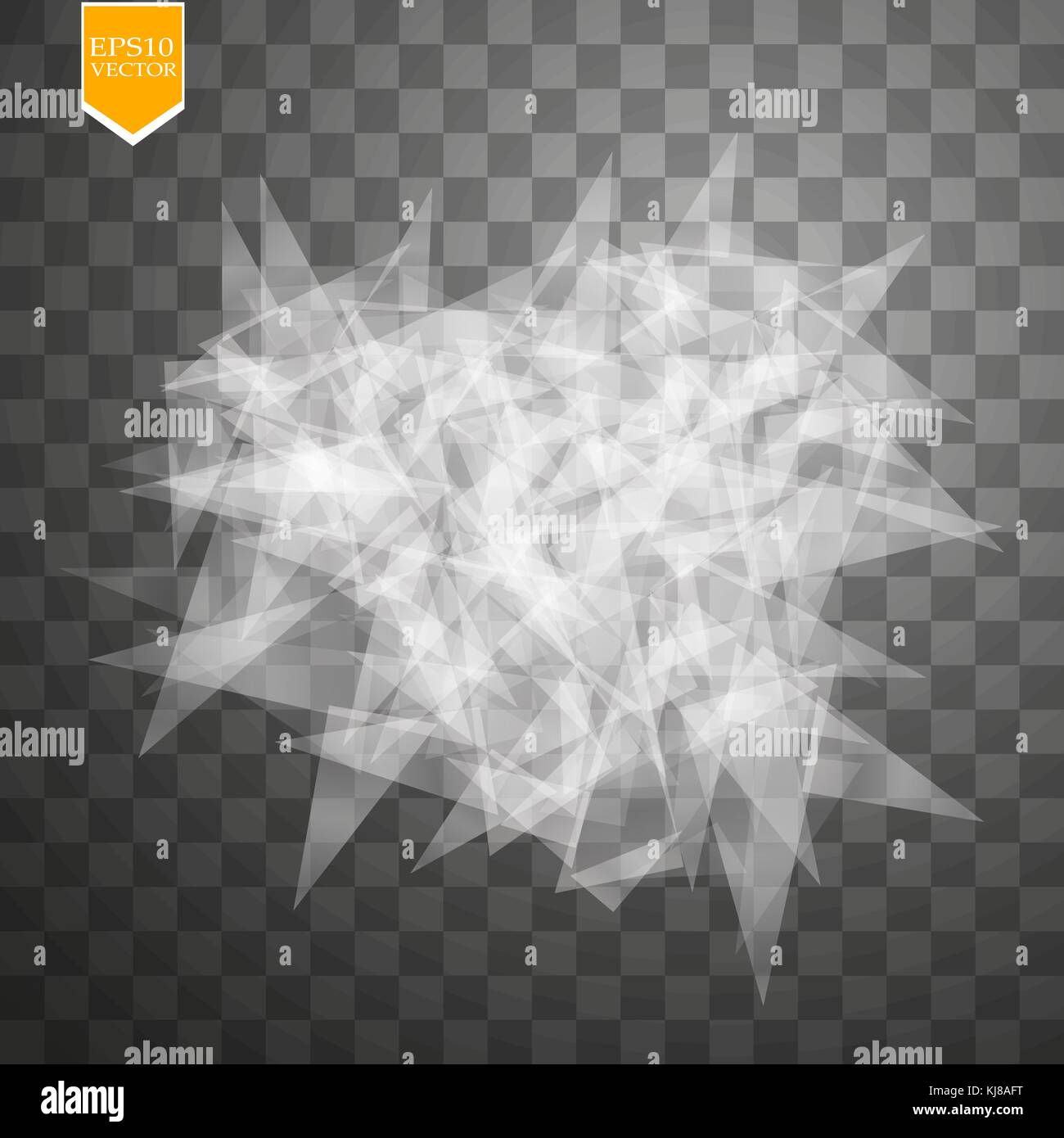 Transparent broken glass on transparent background. Vector illustration ...
