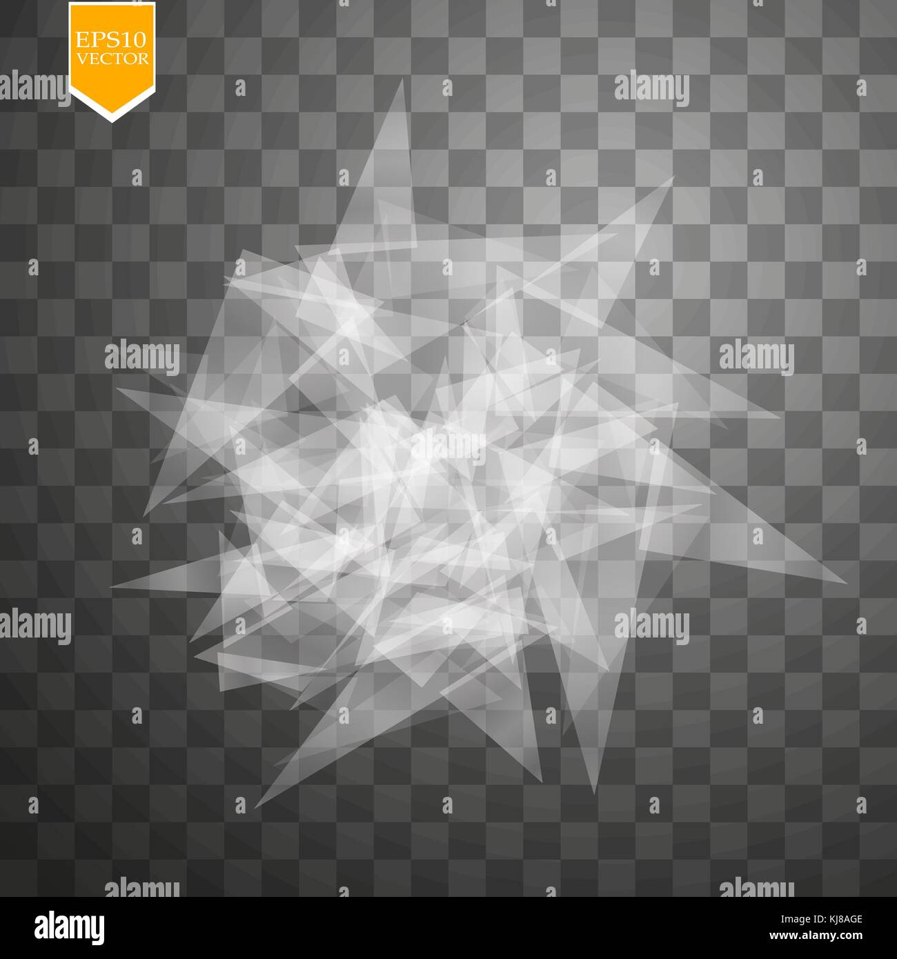 Transparent broken glass on transparent background. Vector illustration ...