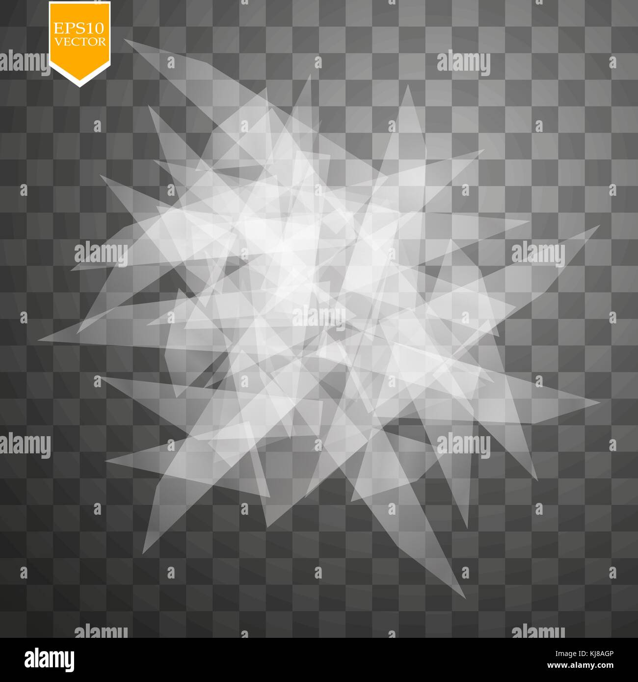 Transparent broken glass on transparent background. Vector illustration ...