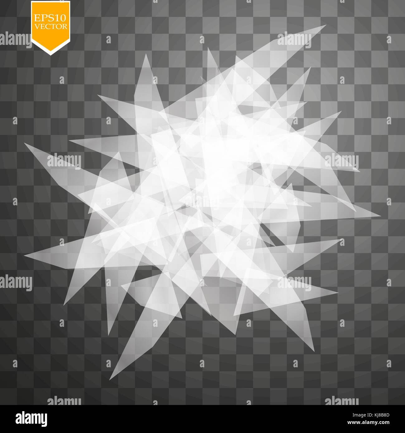 Transparent broken glass on transparent background. Vector illustration ...