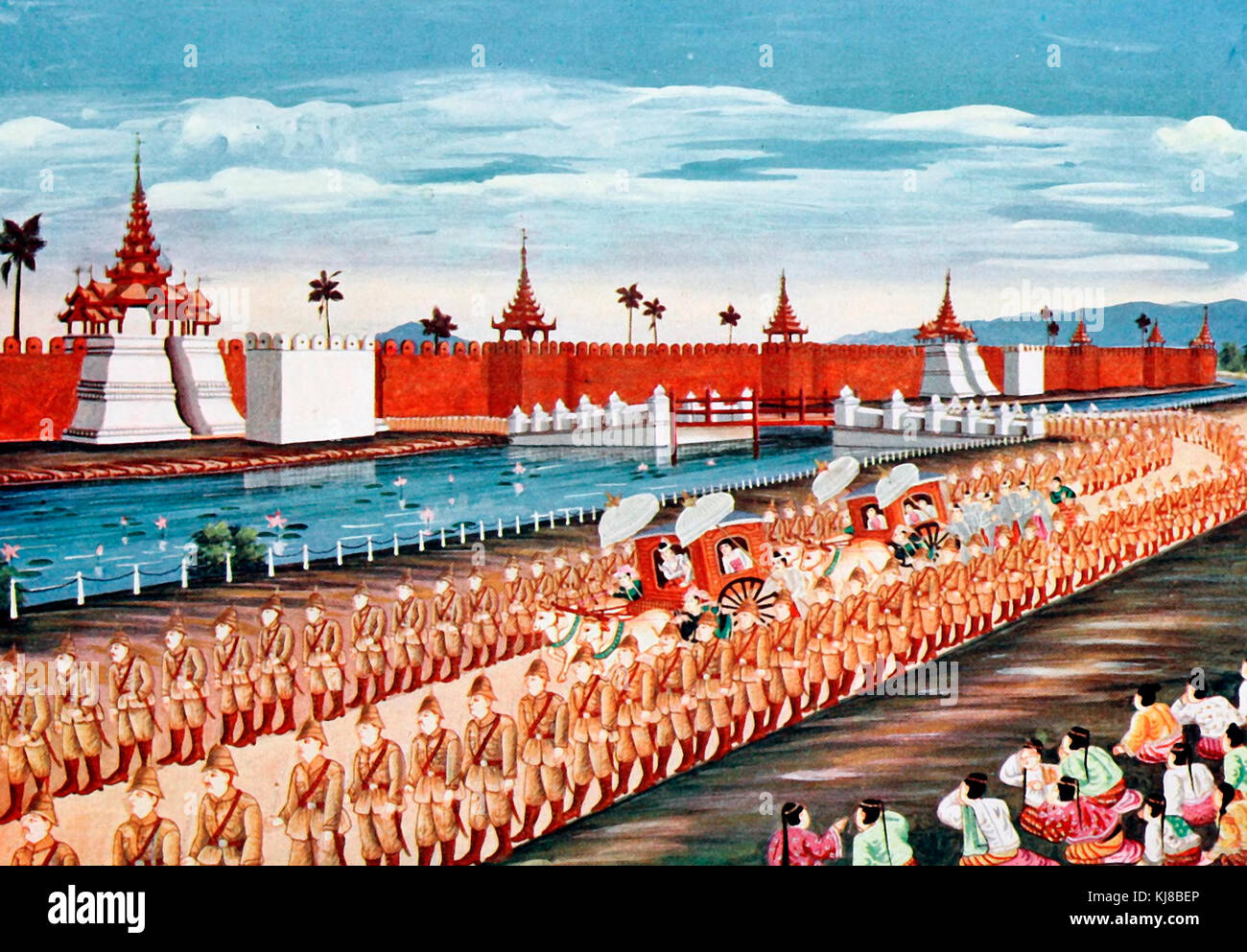King thibaw and queen supaya lat leaving mandalay forever hi-res stock ...