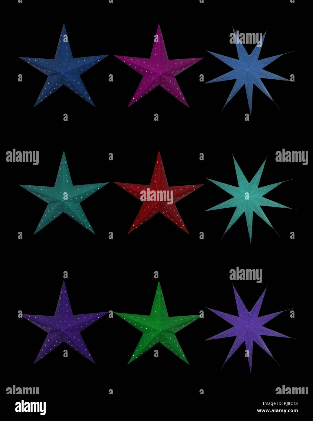 Advent stars Christmas celebration decor paper light shape isolated on ...