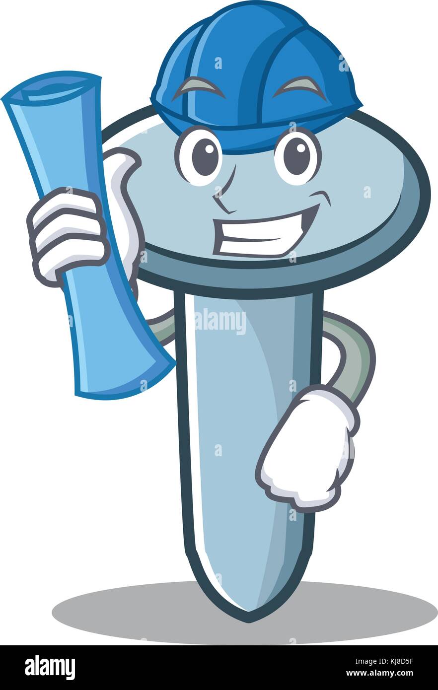Architect nail character cartoon style Stock Vector Image & Art - Alamy