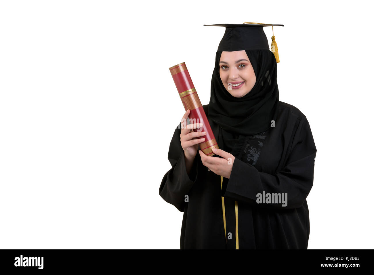 Happy graduate arabic muslim student with diploma Stock Photo - Alamy