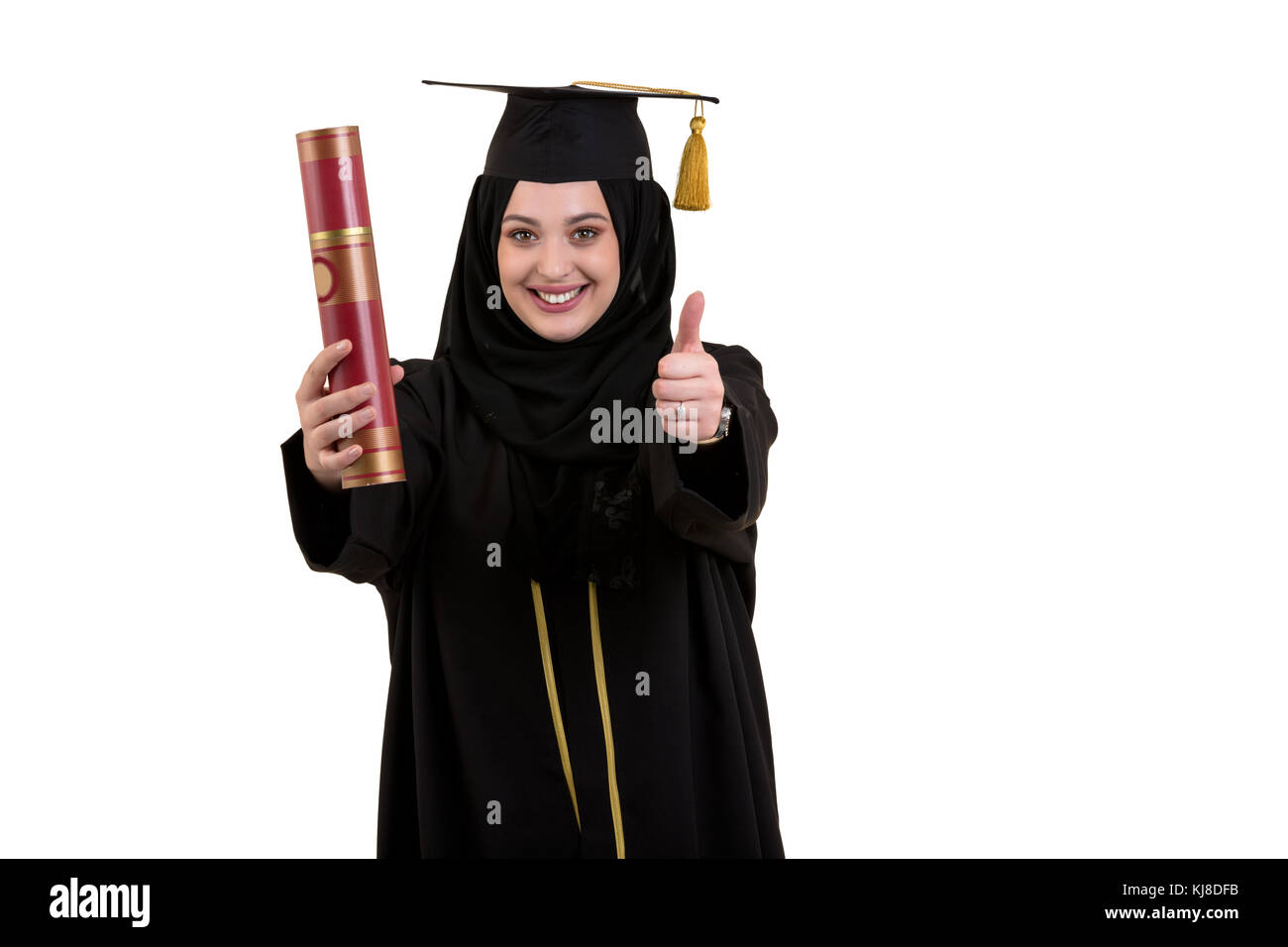 Happy graduate arabic muslim student with diploma Stock Photo - Alamy