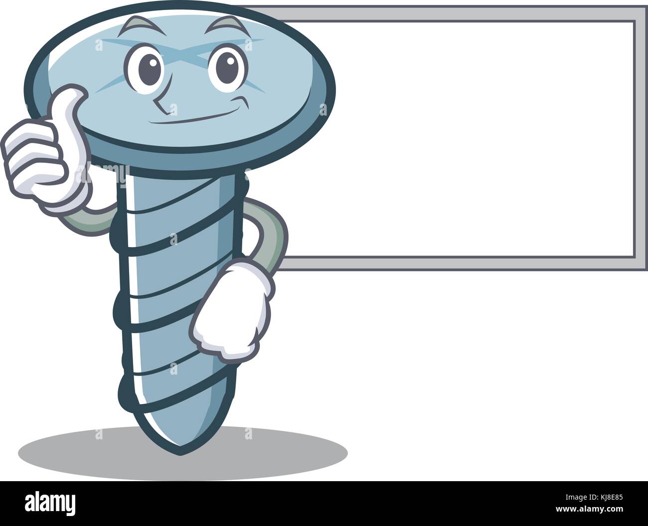 Thumbs up with board screw character cartoon style Stock Vector Image ...