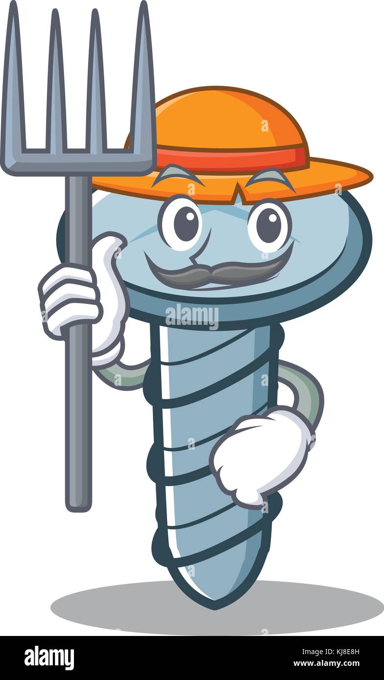 Farmer screw character cartoon style Stock Vector Image & Art - Alamy