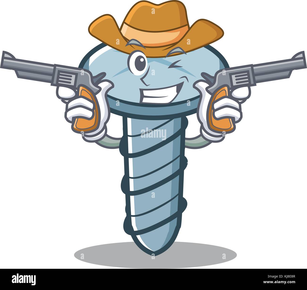 Cowboy screw character cartoon style Stock Vector Image & Art - Alamy