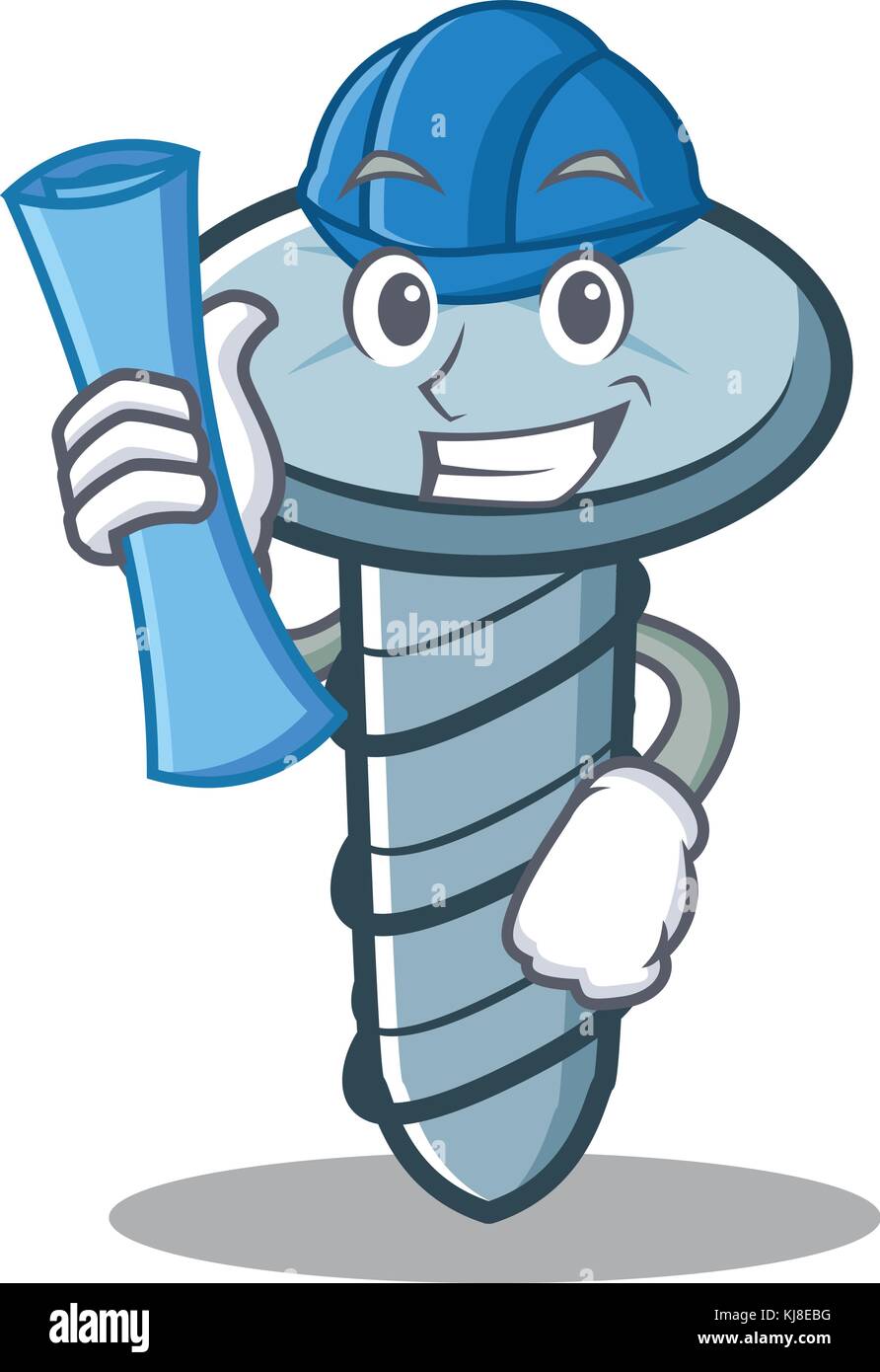 Architect screw character cartoon style Stock Vector Image & Art - Alamy