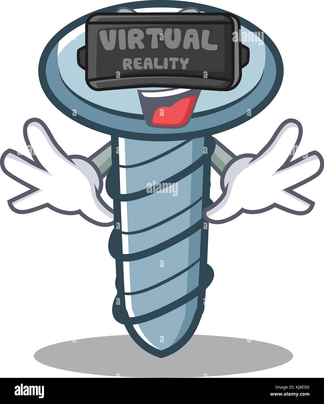 With virtual reality screw character cartoon style Stock Vector Image ...