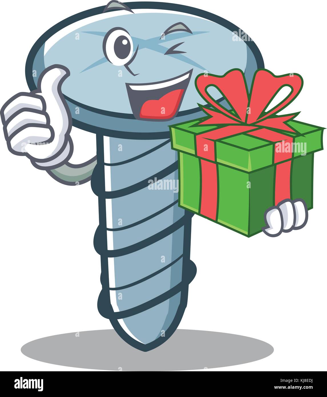 With gift screw character cartoon style Stock Vector Image & Art - Alamy