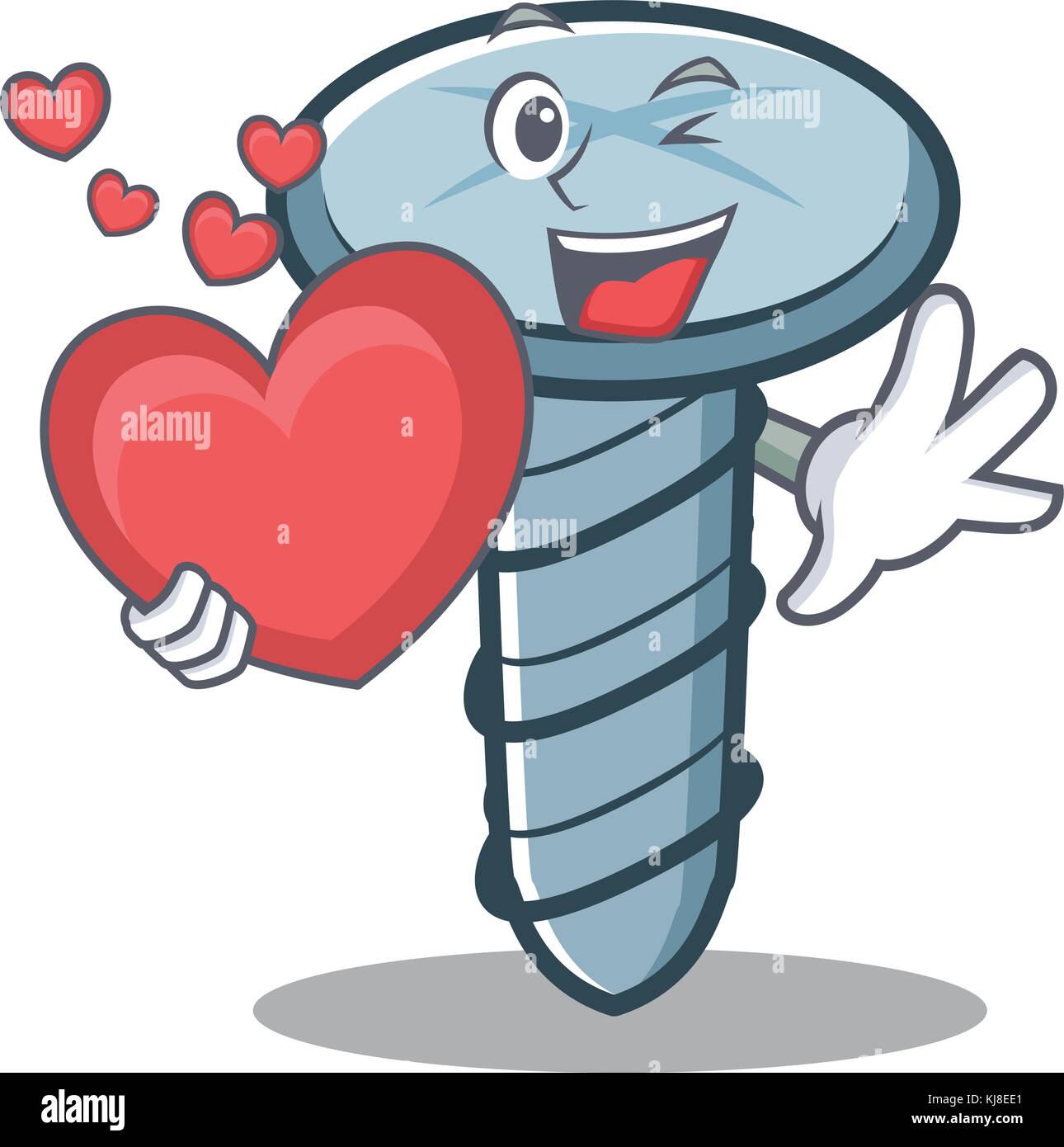 With heart screw character cartoon style Stock Vector Image & Art - Alamy