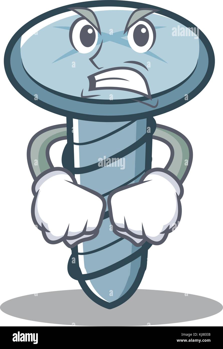 Angry screw character cartoon style Stock Vector Image & Art - Alamy
