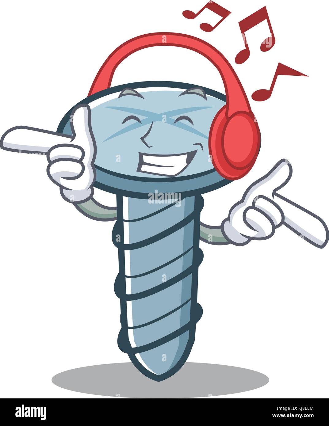 Listening music screw character cartoon style Stock Vector Image & Art ...