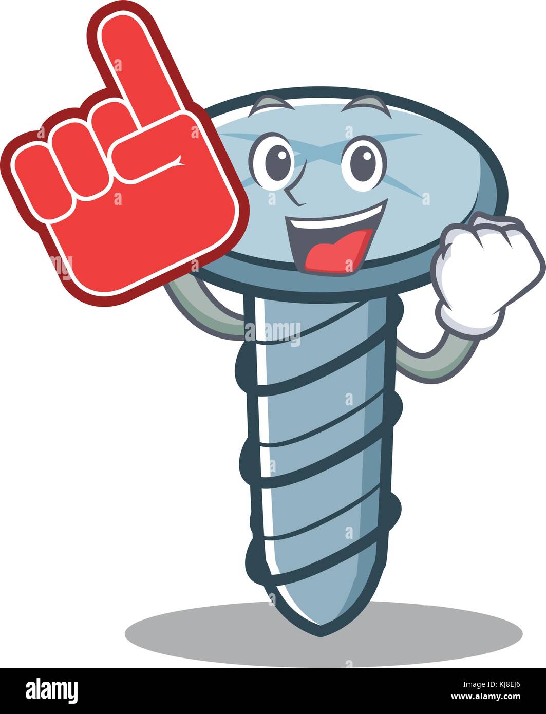 Foam finger screw character cartoon style Stock Vector Image & Art - Alamy