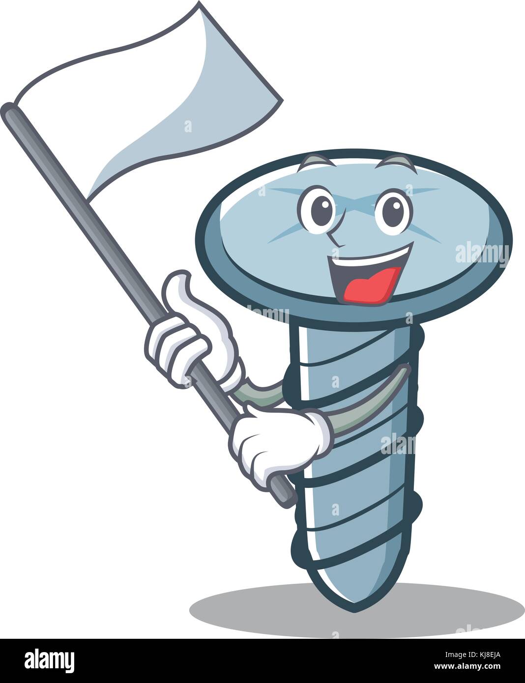 With flag screw character cartoon style Stock Vector Image & Art - Alamy