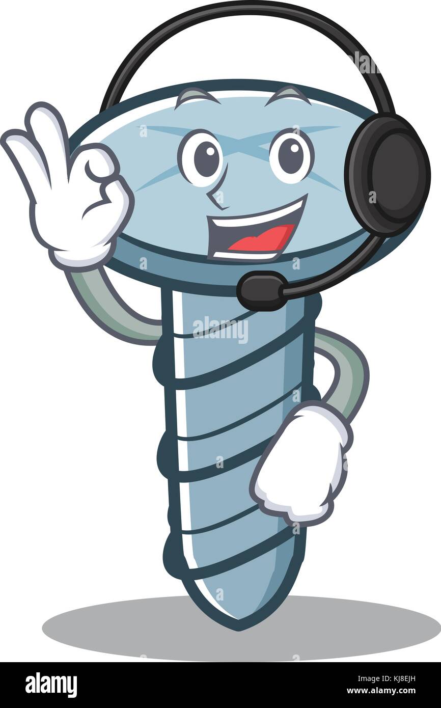 With headphone screw character cartoon style Stock Vector Image & Art ...