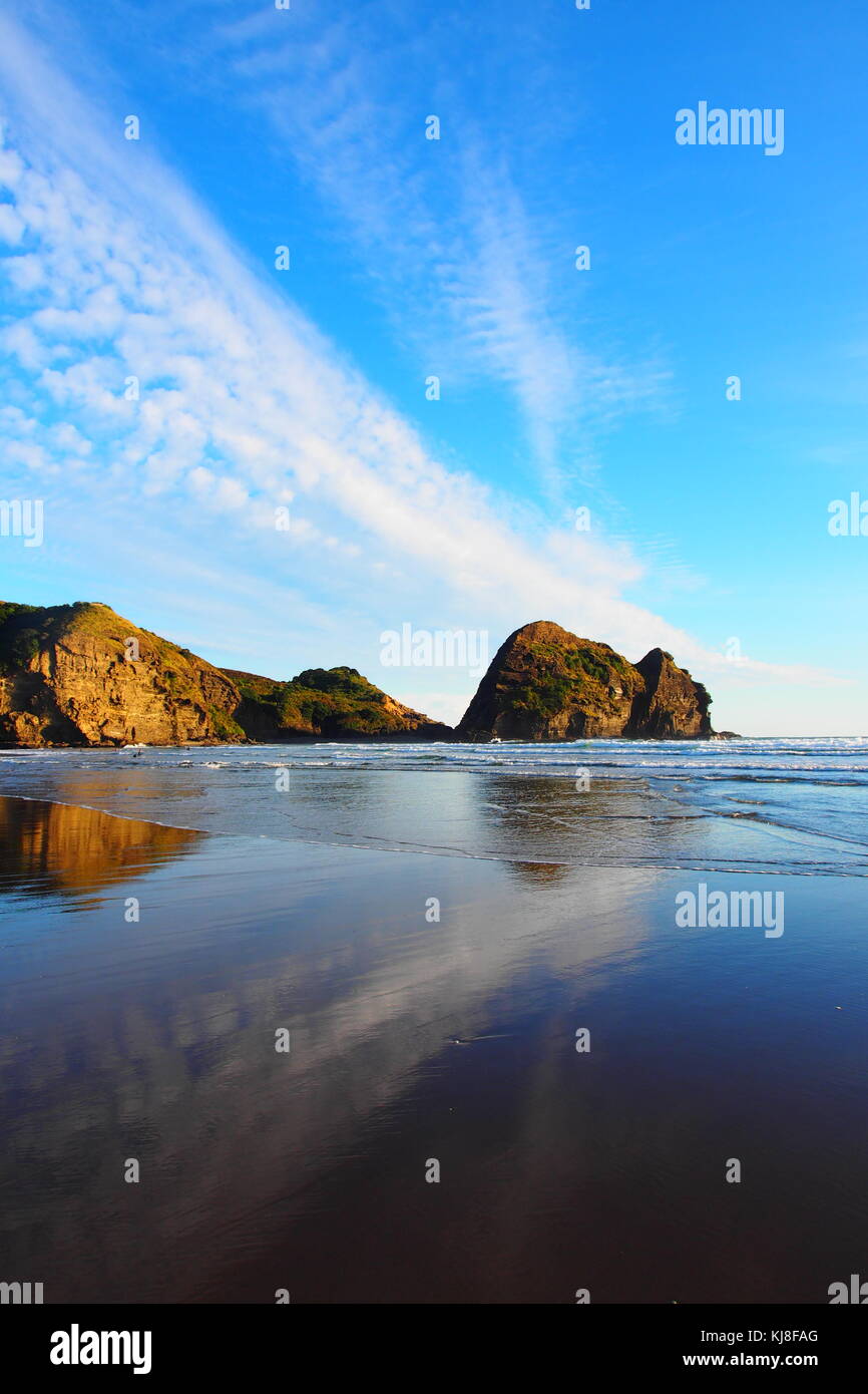 view of Piha beach, New Zealand north island Stock Photo - Alamy