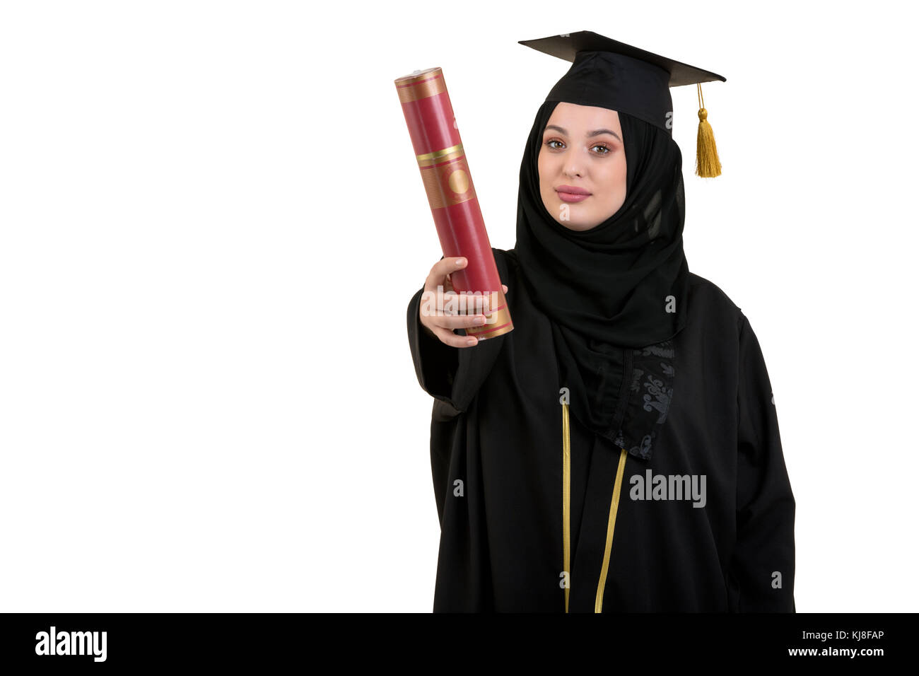 Happy graduate arabic muslim student with diploma Stock Photo - Alamy