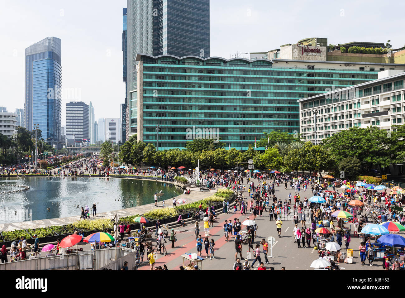 JAKARTA, INDONESIA - OCTOBER 15, 2017: A huge crowd attends the car ...