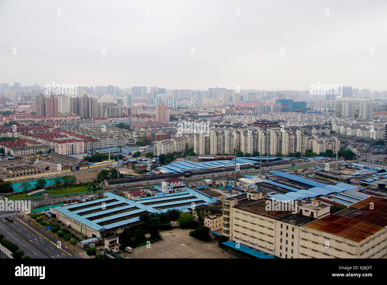 Buildings and apartments in the Zhenru section of Shanghai, China Stock ...