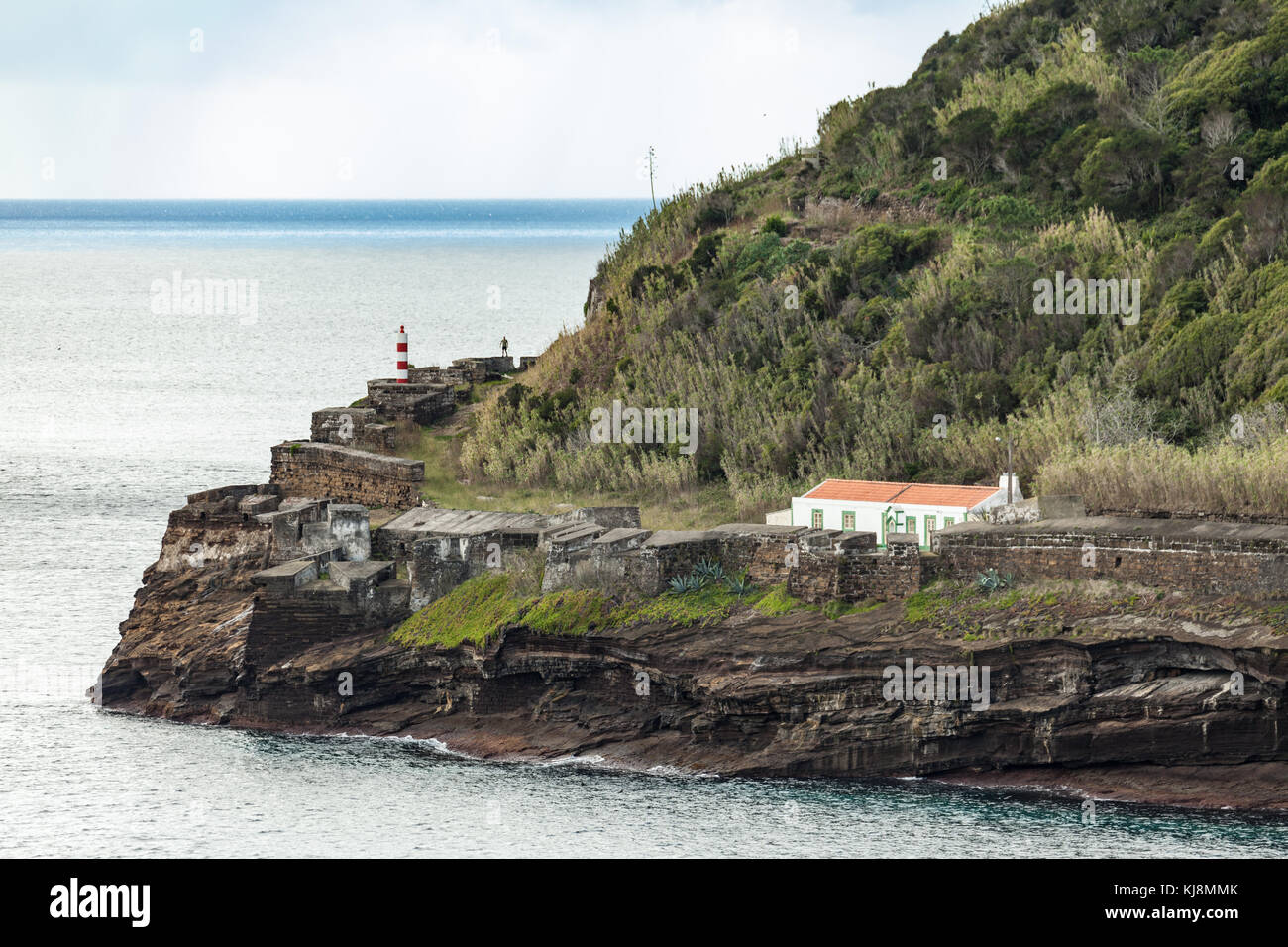 Solitary House and Lighthouse on Terceira, Azores Stock Photo - Alamy