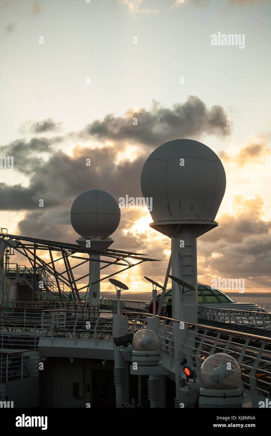 Ship Telecom Antenna at Dusk Stock Photo - Alamy