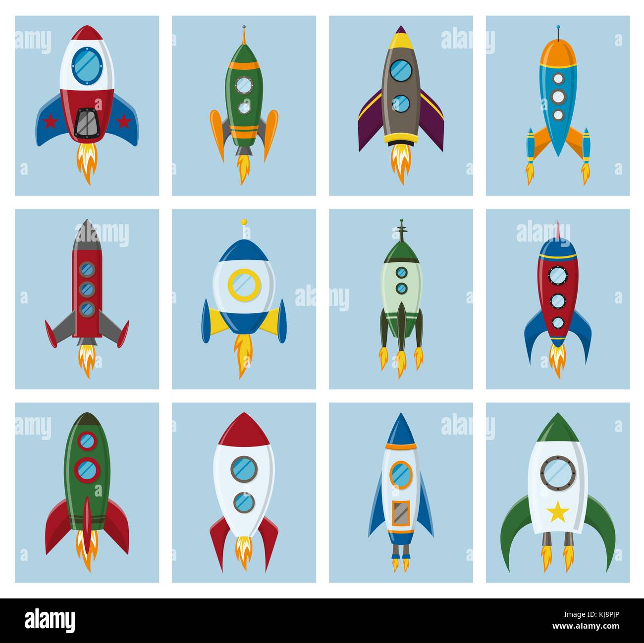 Retro Space And Rocket Tattoo