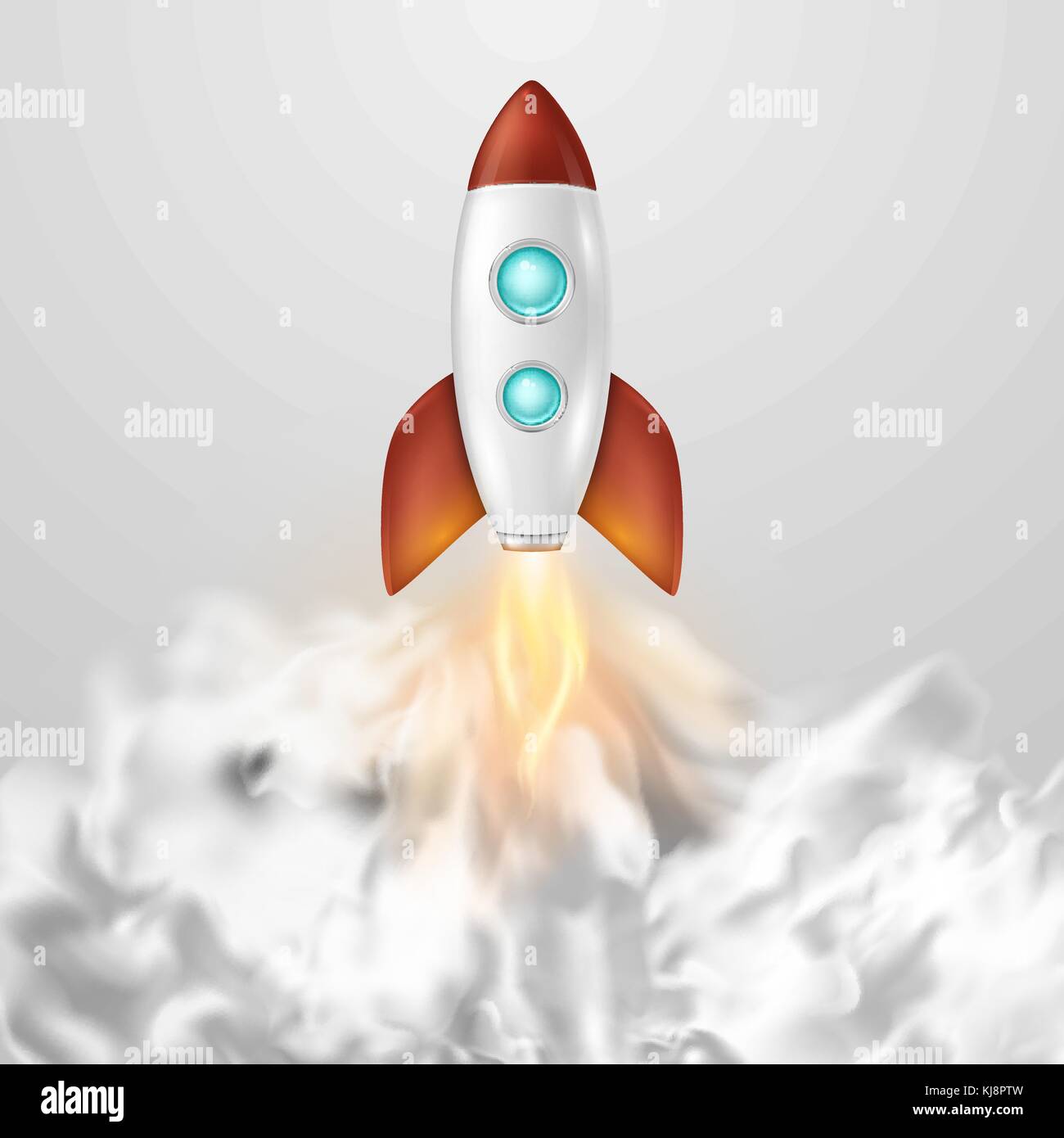 Vector background with retro space rocket ship launch, Template for ...