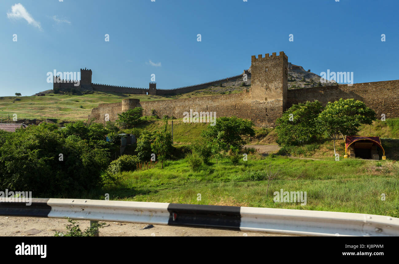 Genoese fortress - fortress in the city of Sudak Stock Photo - Alamy