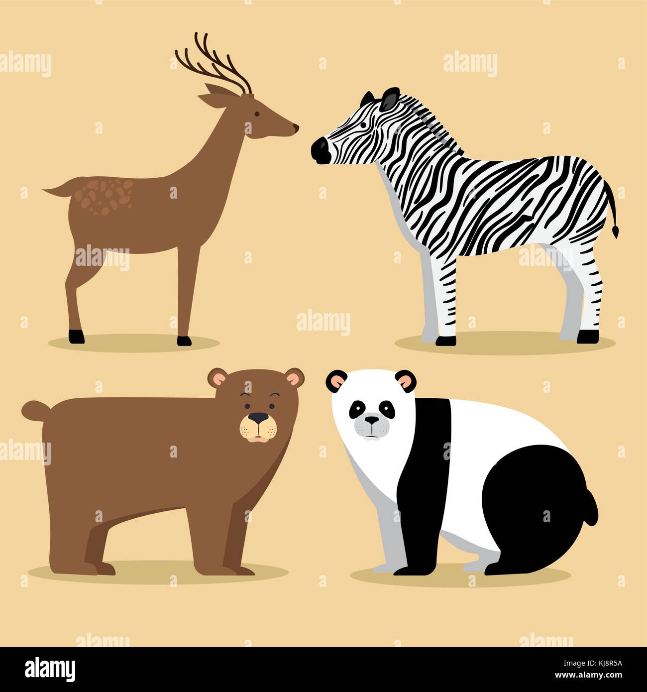 wild animal cartoon Stock Vector Image & Art - Alamy