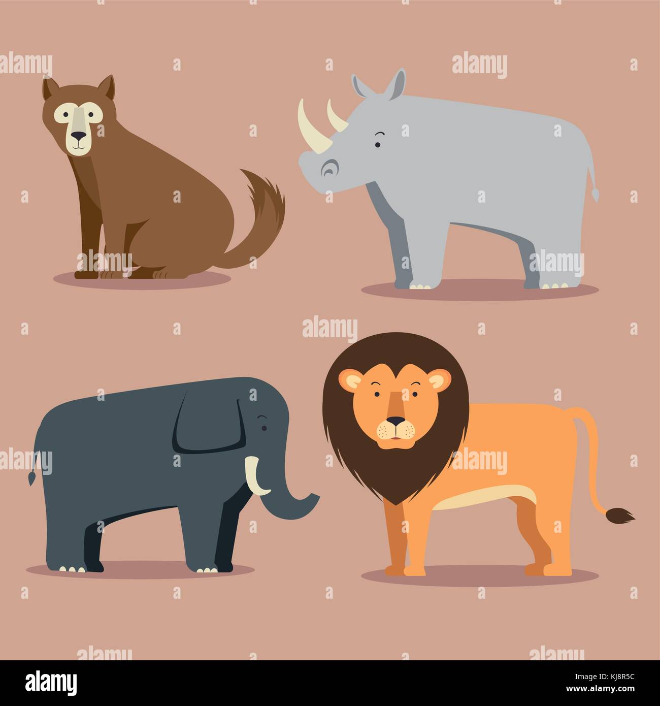 wild animal cartoon Stock Vector Image & Art - Alamy