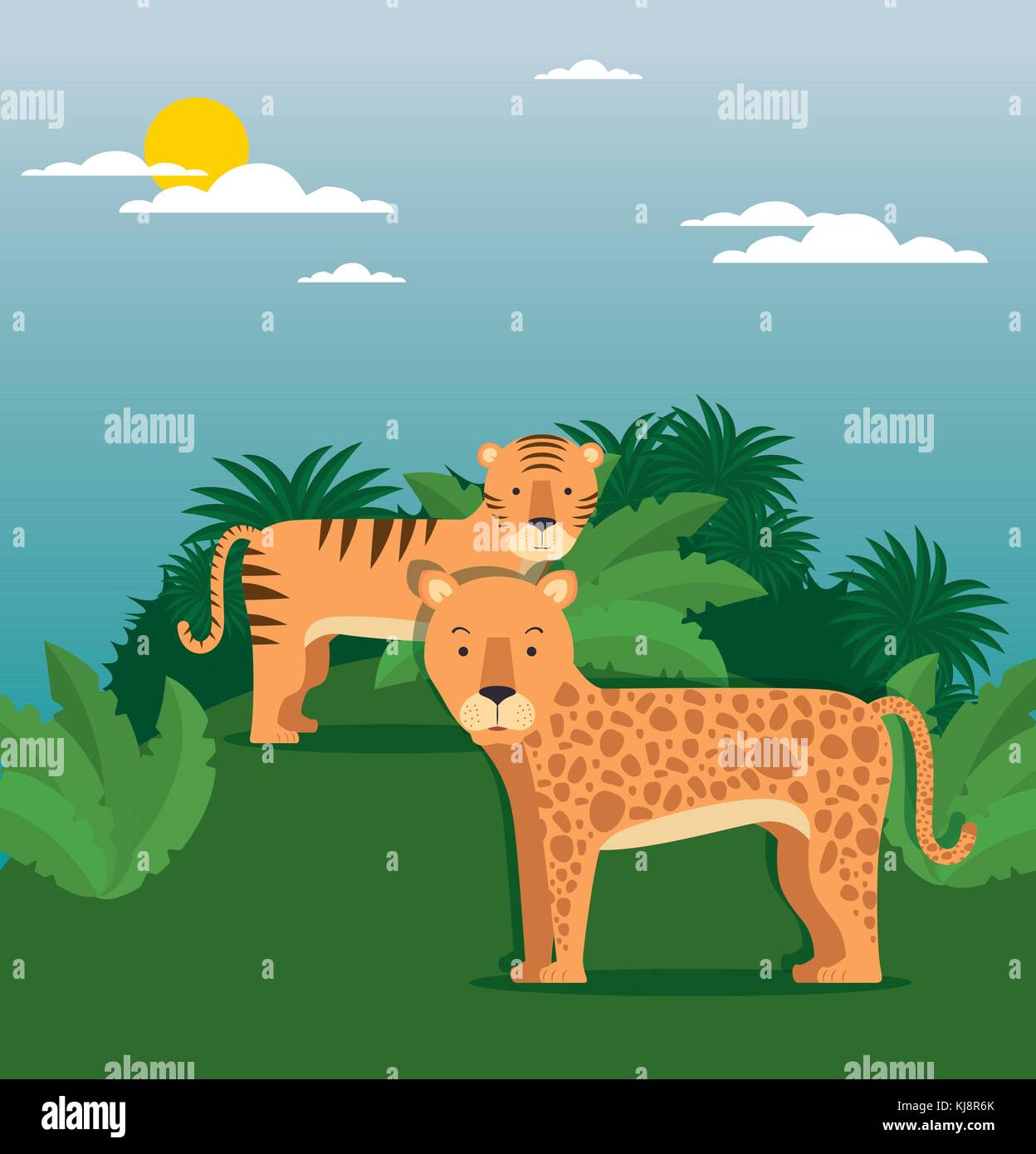 wild animal cartoon Stock Vector Image & Art - Alamy