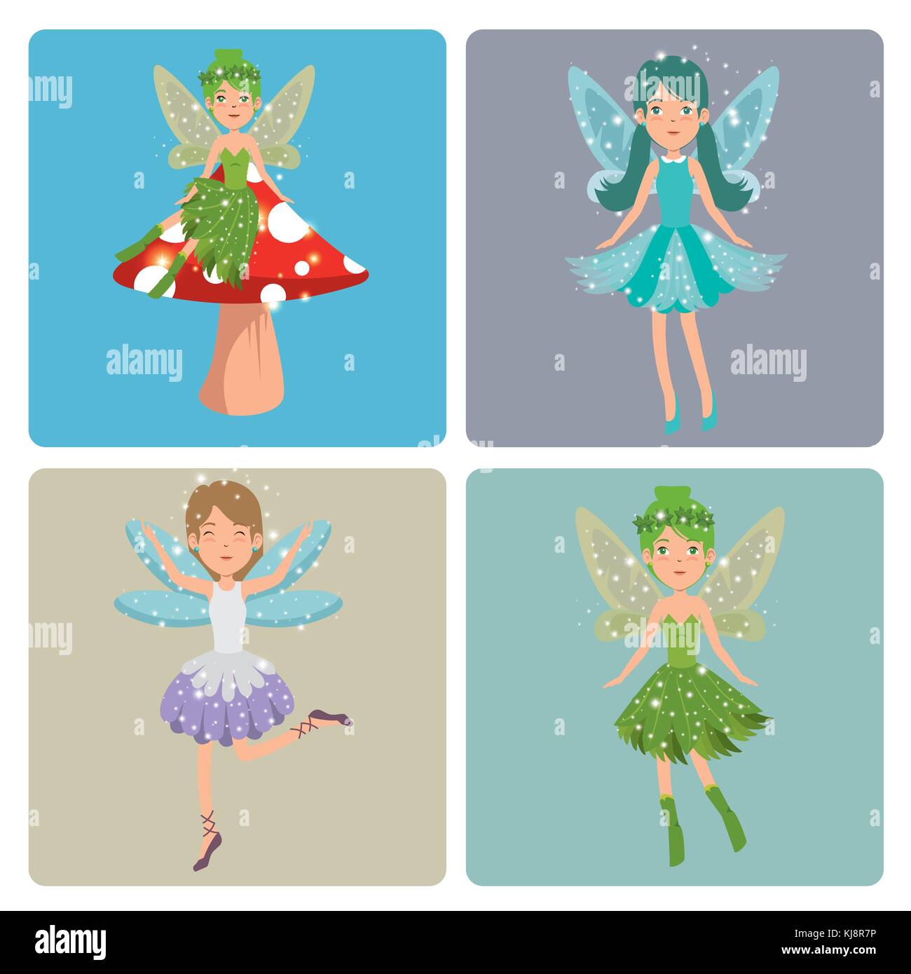 sweet and cute fairy cartoon vector illustration graphic design Stock ...