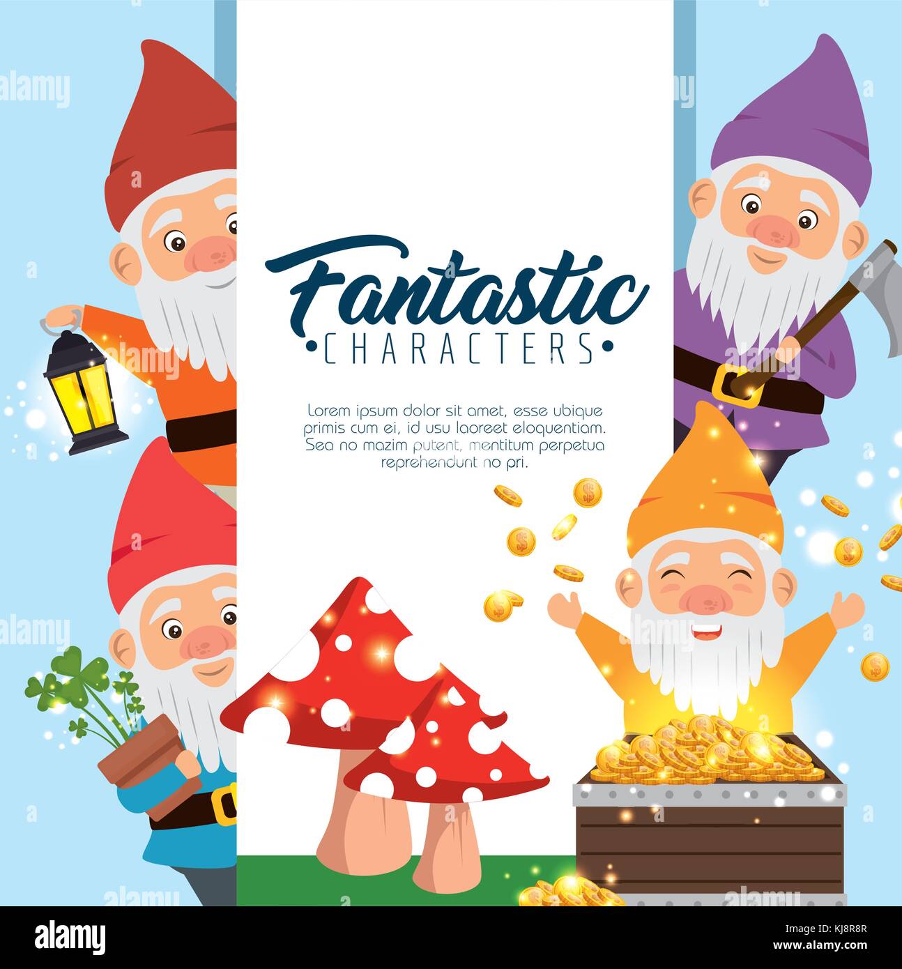 fantastic character dwarf cartoon Stock Vector Image & Art - Alamy
